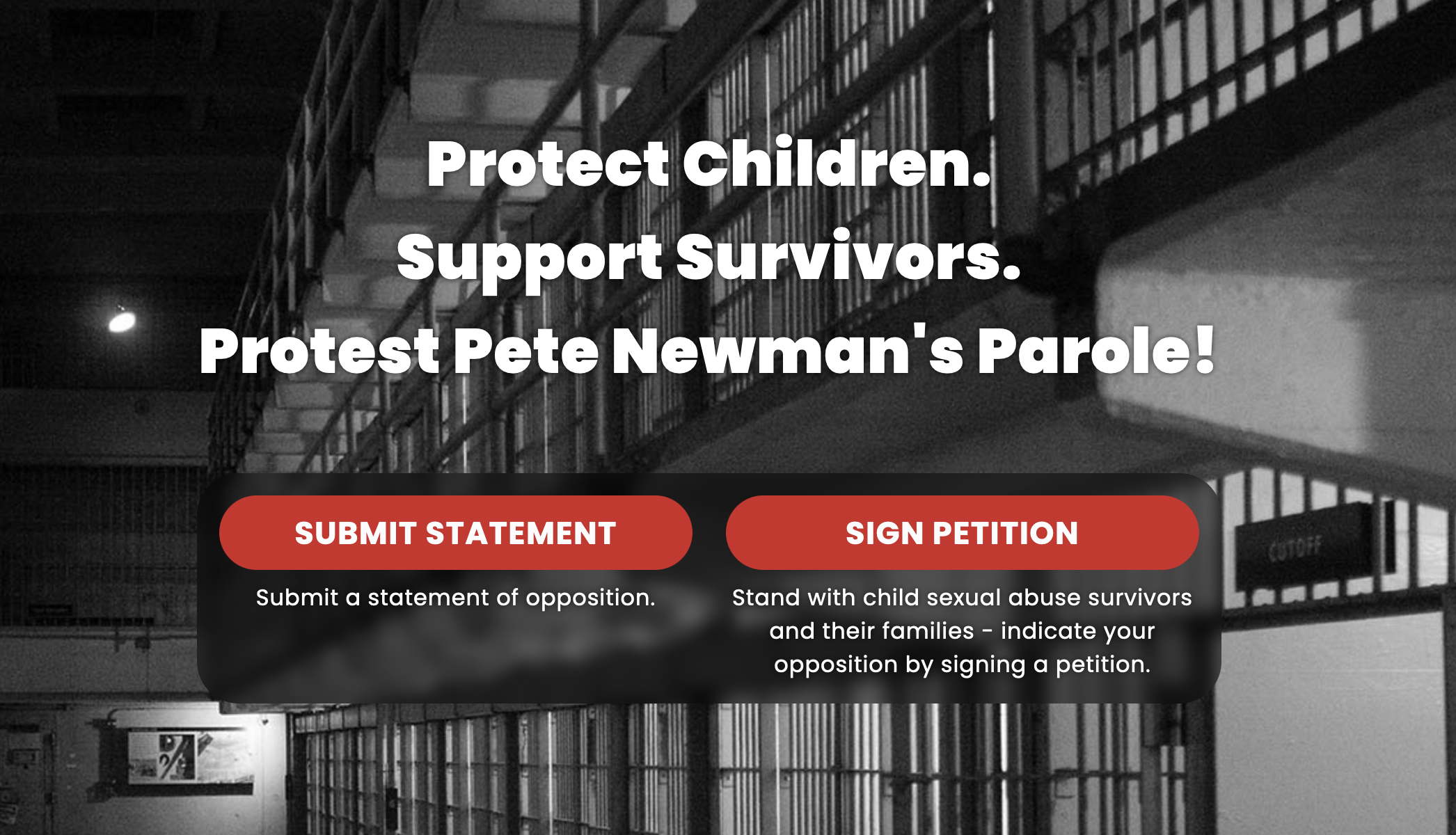 Protect Children. Support Survivors. Protest Pete Newman's Parole ...